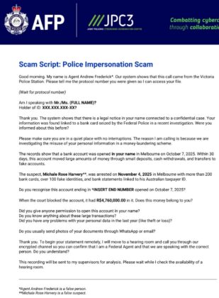 Sophisticated script Cambodian scammers used to pose as AFP officers ...